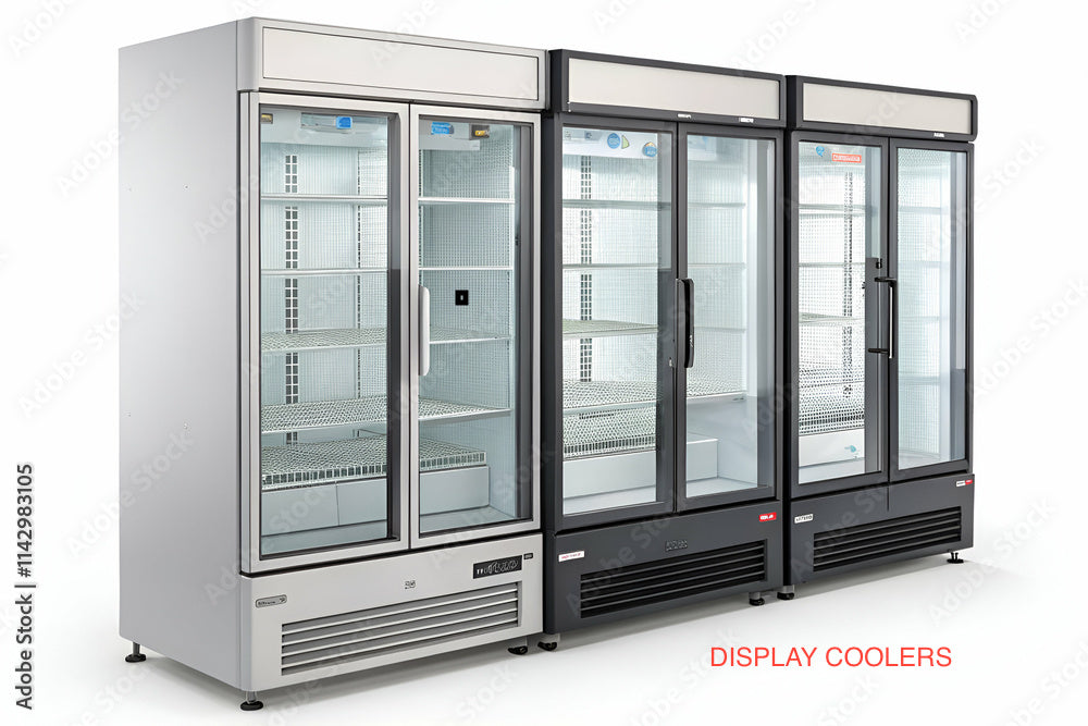 Display Coolers with Adjustable Shelves & LED Lighting